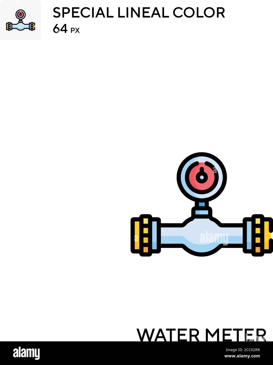 Water meter Special lineal color vector icon. Water meter icons for ...