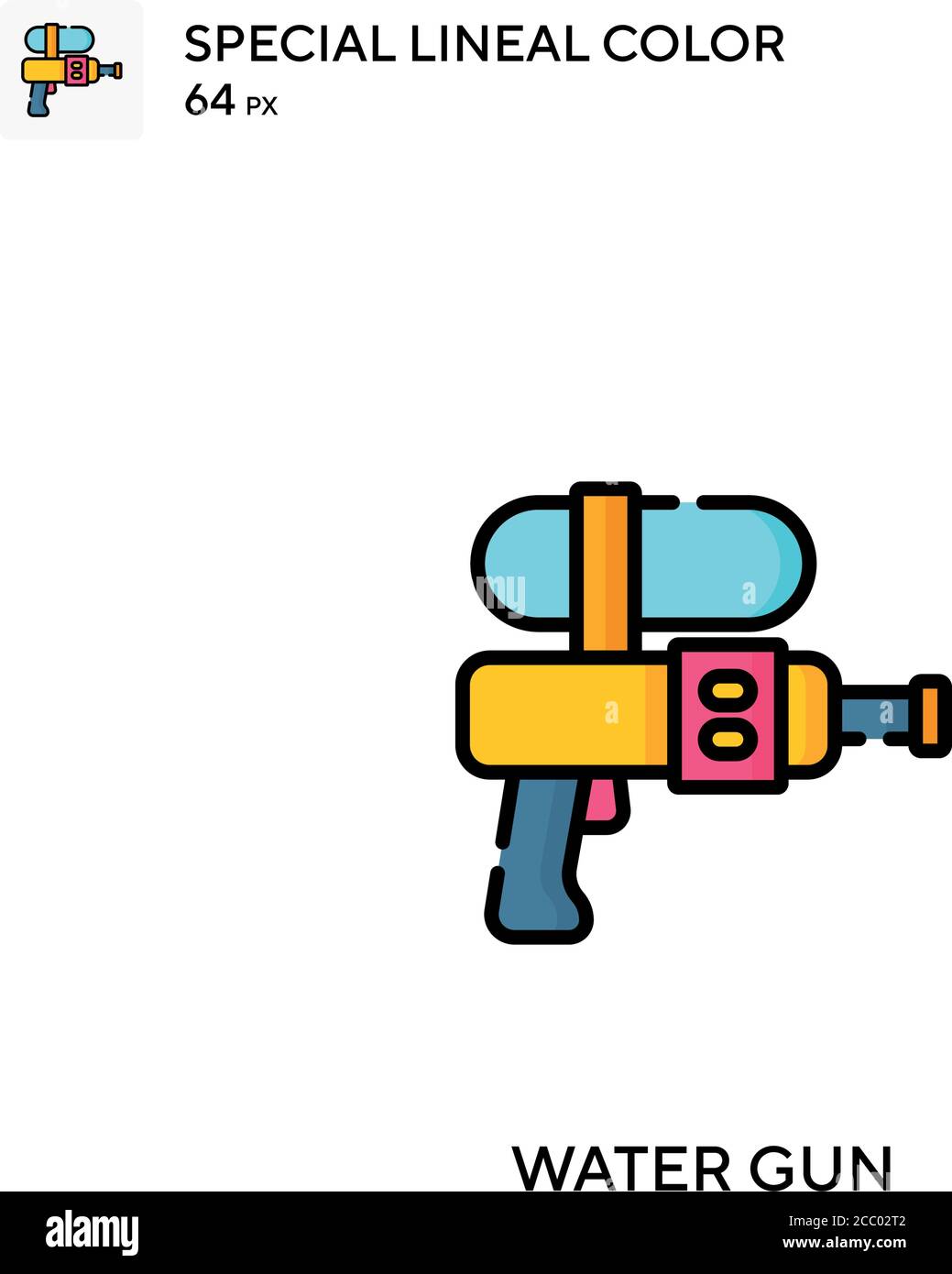 Water gun Special lineal color vector icon. Water gun icons for your ...