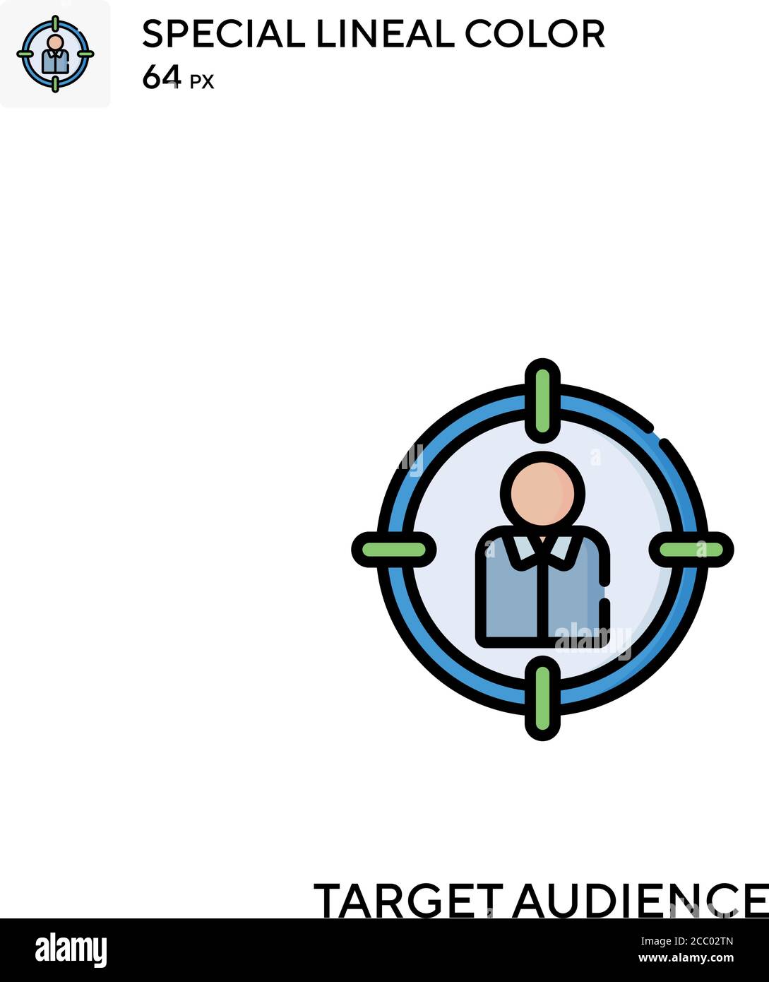 Target audience Special lineal color vector icon. Target audience icons ...
