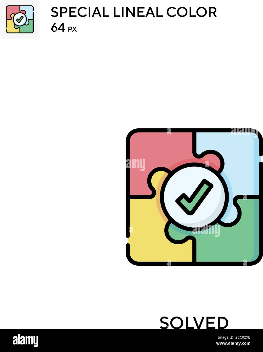 Solved Special lineal color vector icon. Solved icons for your business ...