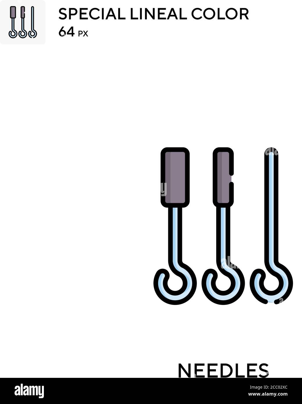 Needles Special lineal color vector icon. Needles icons for your ...