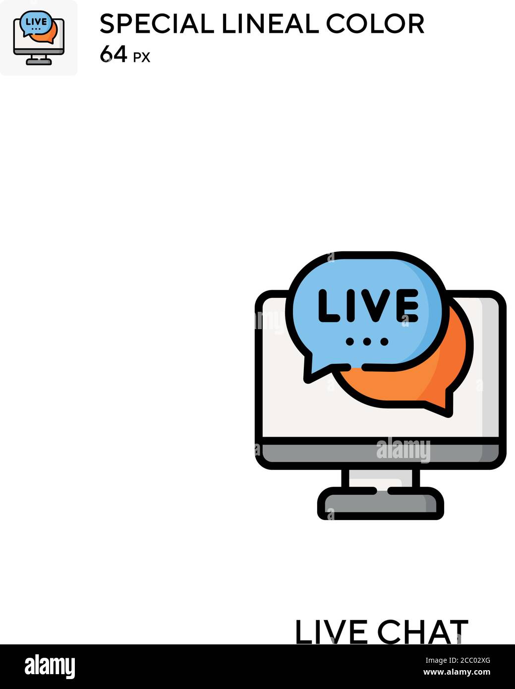 Live chat Special lineal color vector icon. Live chat icons for your ...