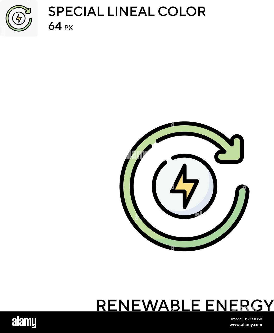 Renewable energy Special lineal color vector icon. Renewable energy ...