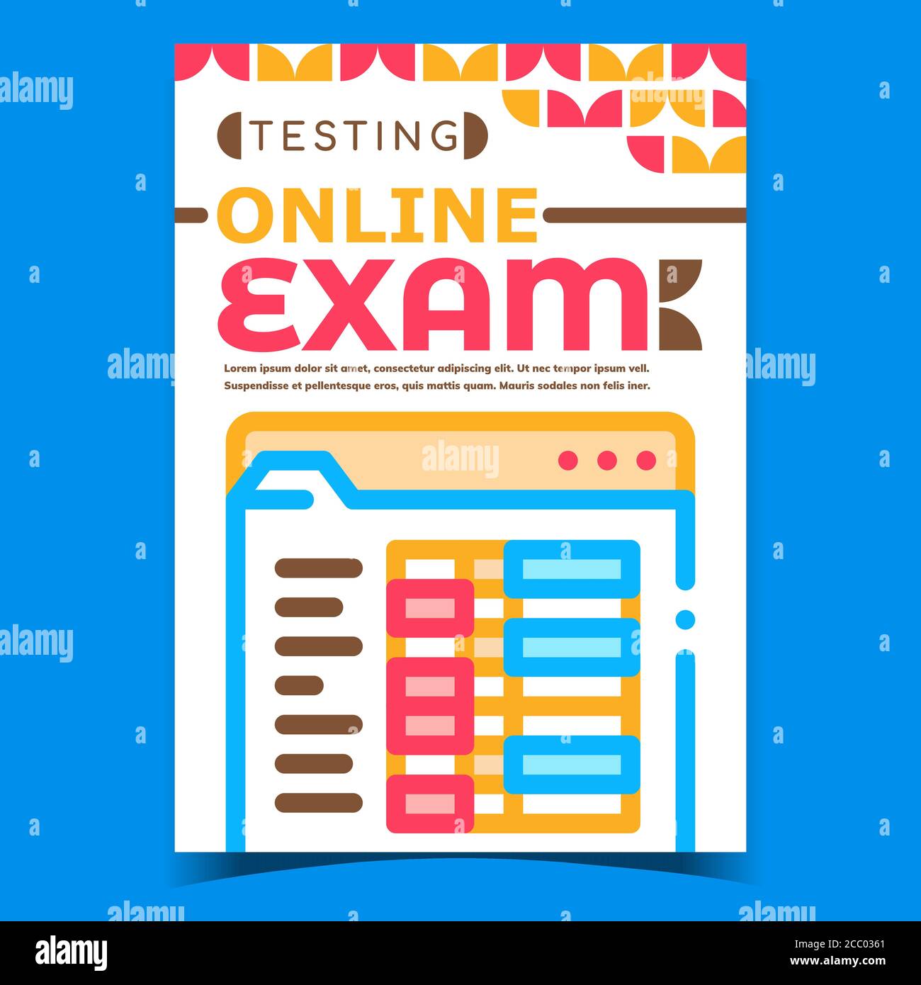 Online Exam And Testing Advertising Poster Vector Stock Vector Image ...
