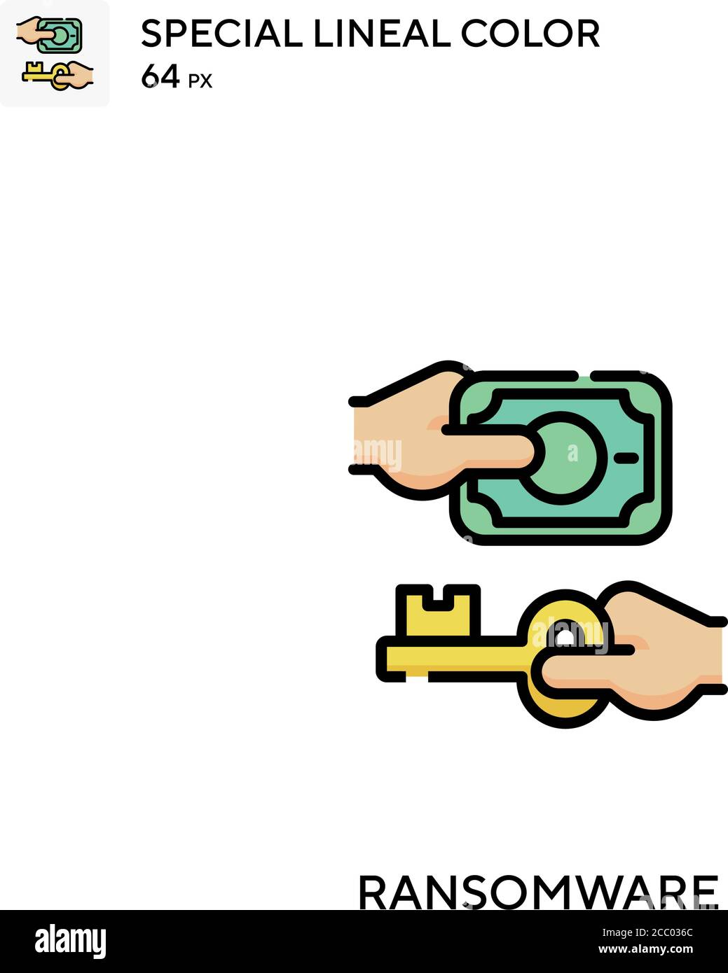 Ransomware Special lineal color vector icon. Ransomware icons for your ...