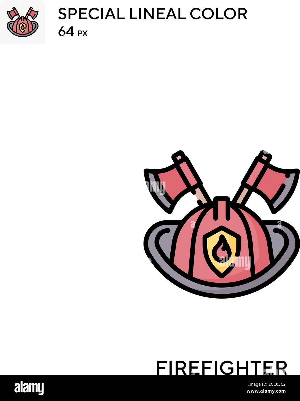 Firefighter Special lineal color vector icon. Firefighter icons for your business project Stock ...