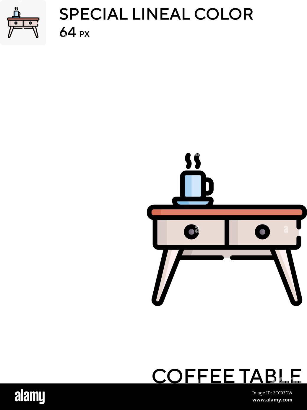 Coffee table Special lineal color vector icon. Coffee table icons for ...