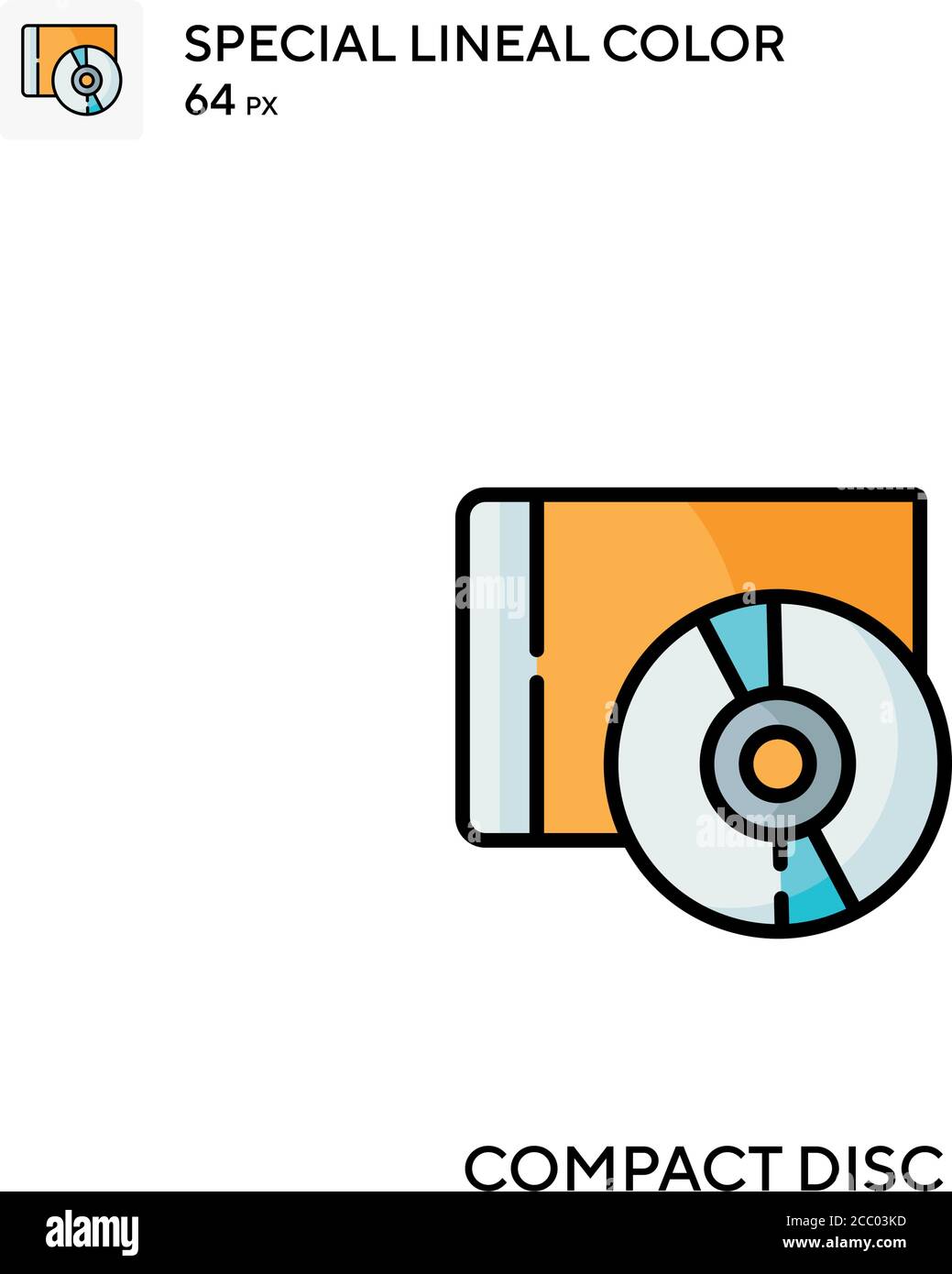 Compact disc Special lineal color vector icon. Compact disc icons for ...