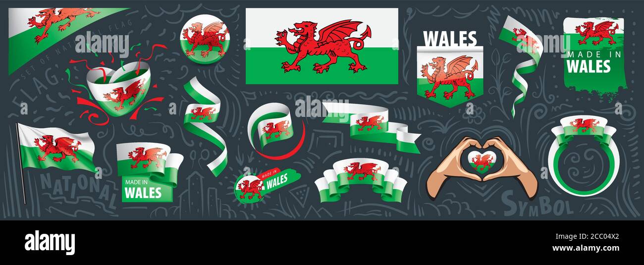 Welsh national official flag patriotic Stock Vector Images - Alamy