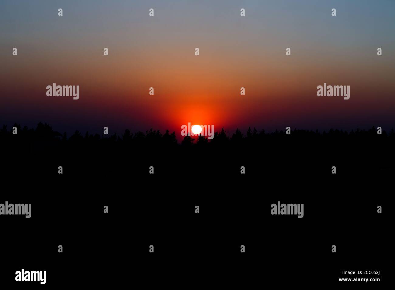 Sunrise Sunset with glowing colorful skies. Amazing natural sun light ...