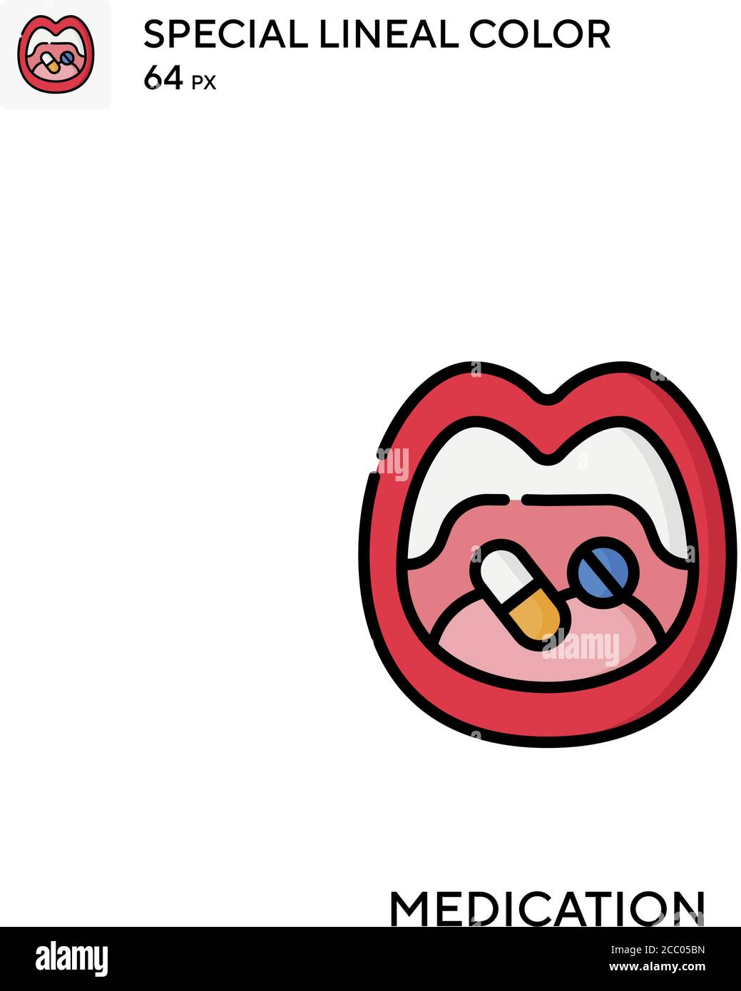 Medication Special lineal color vector icon. Medication icons for your ...