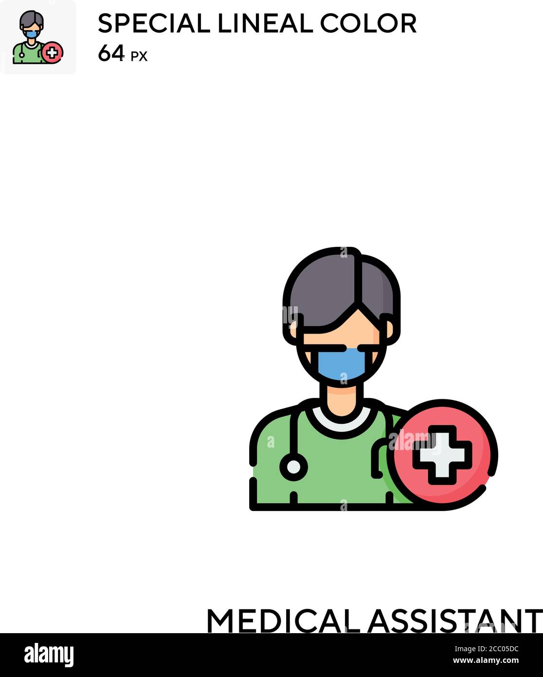 Medical assistant Special lineal color vector icon. Medical assistant ...