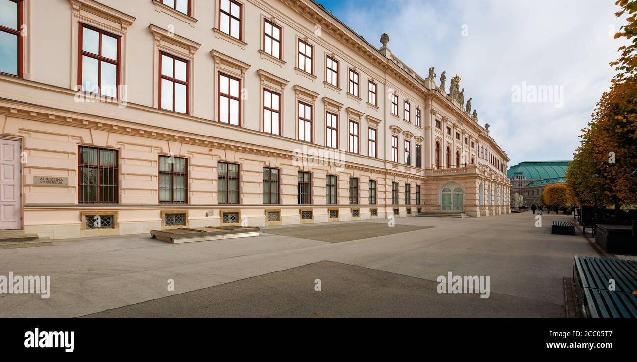 vienna, austria - OCT 17, 2019: terrace on the backside of albertina ...