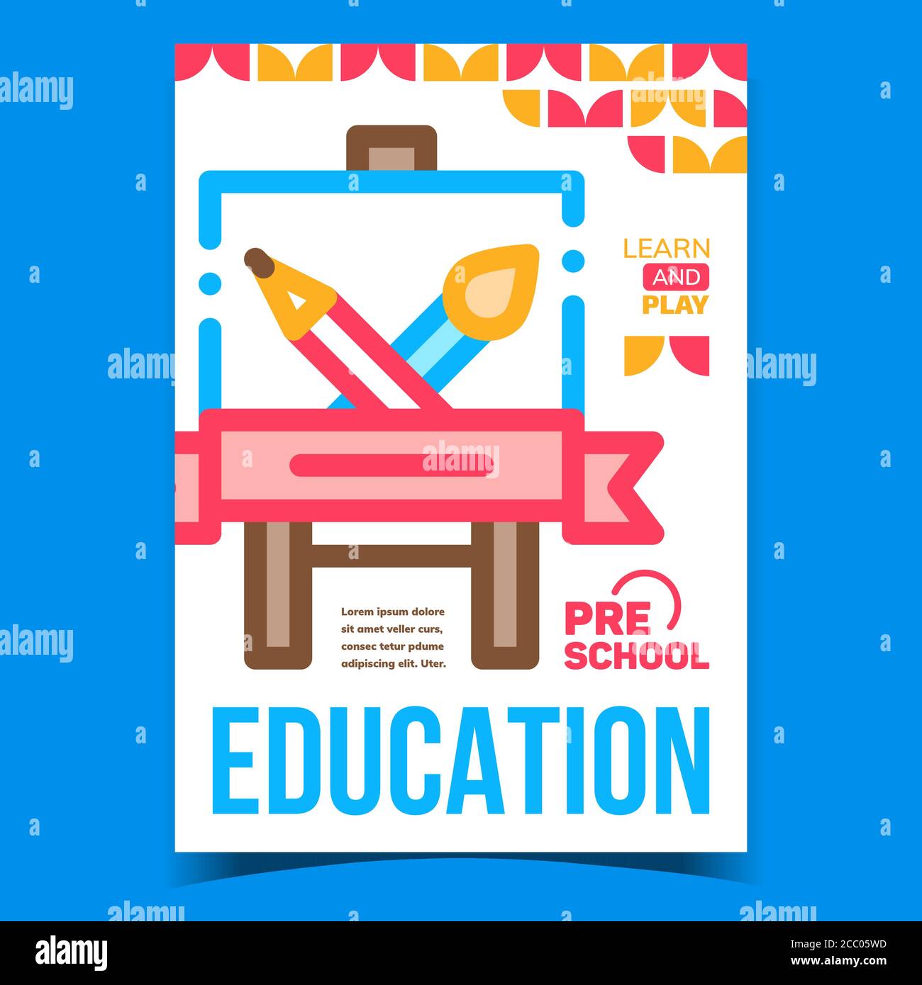 Preschool Education Advertising Poster Vector Stock Vector Image & Art ...