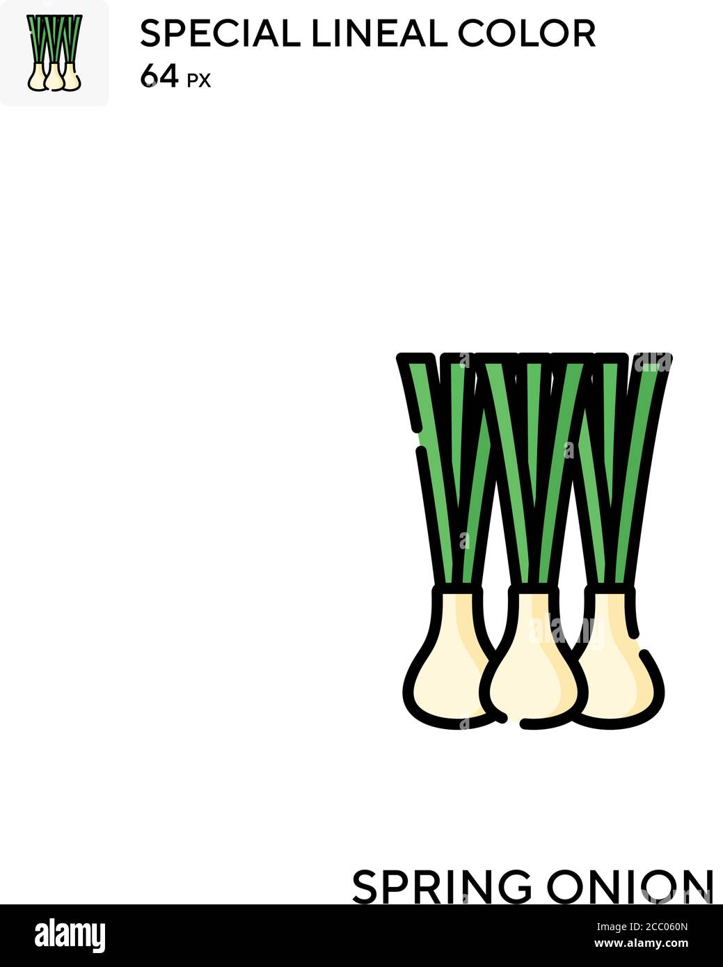 Spring onion Special lineal color vector icon. Spring onion icons for ...
