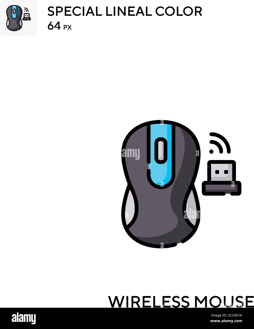 Wireless mouse Special lineal color vector icon. Wireless mouse icons ...