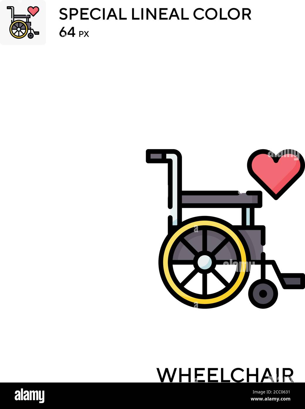 Wheelchair Special lineal color vector icon. Wheelchair icons for your ...