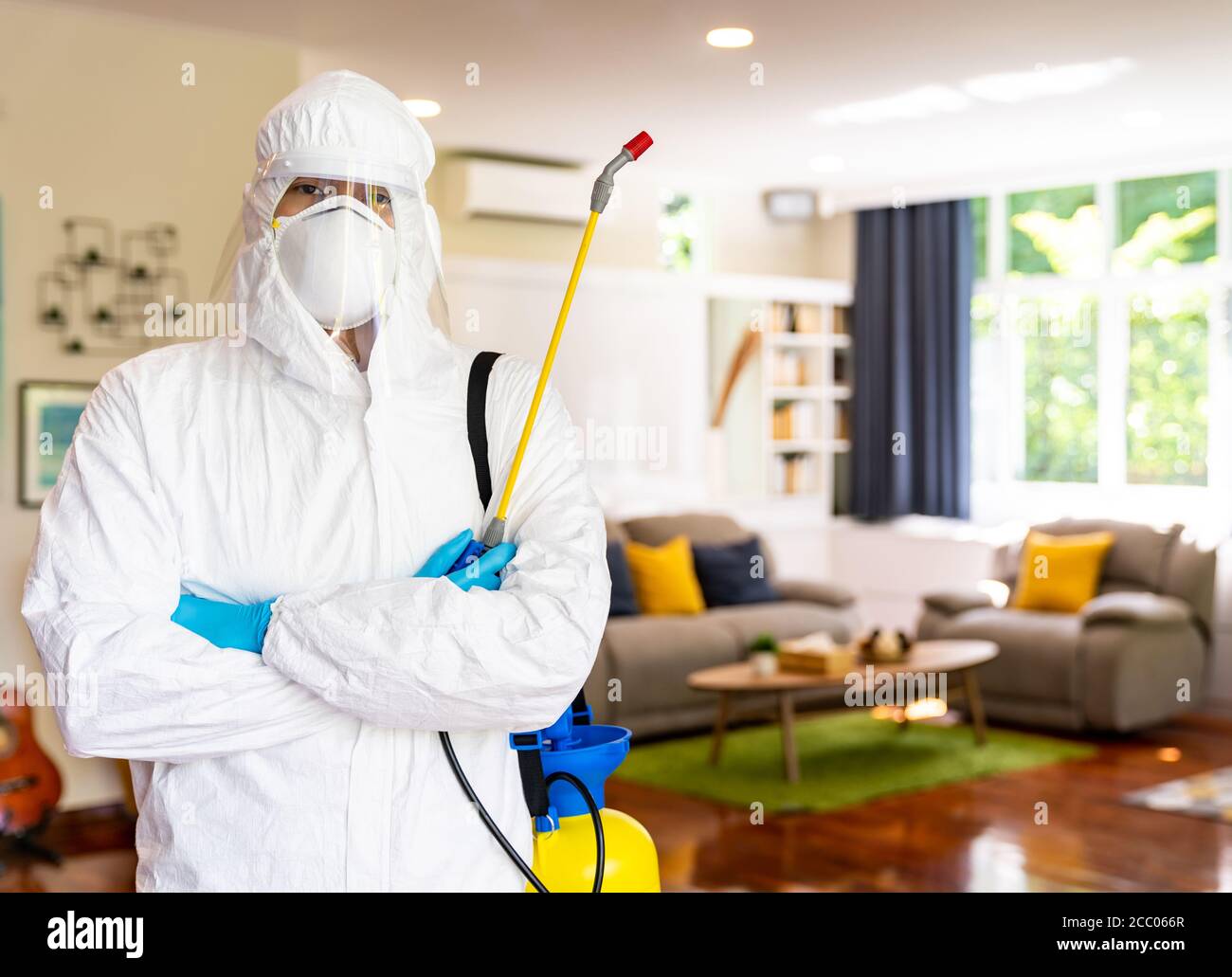 Portrait of medical staff in personal protective equipment PPE suit ...