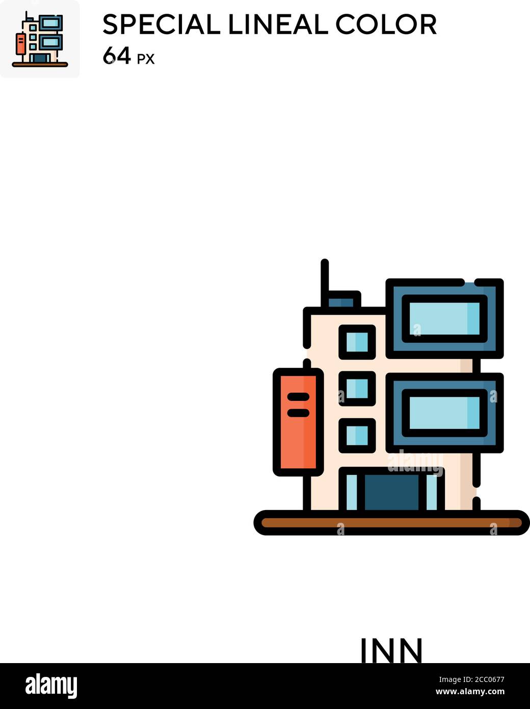 Inn Special lineal color vector icon. Inn icons for your business ...