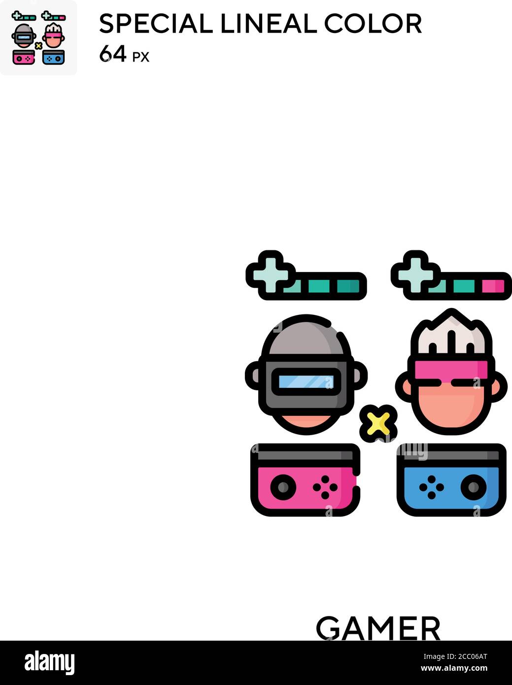 Gamer Special lineal color vector icon. Gamer icons for your business ...