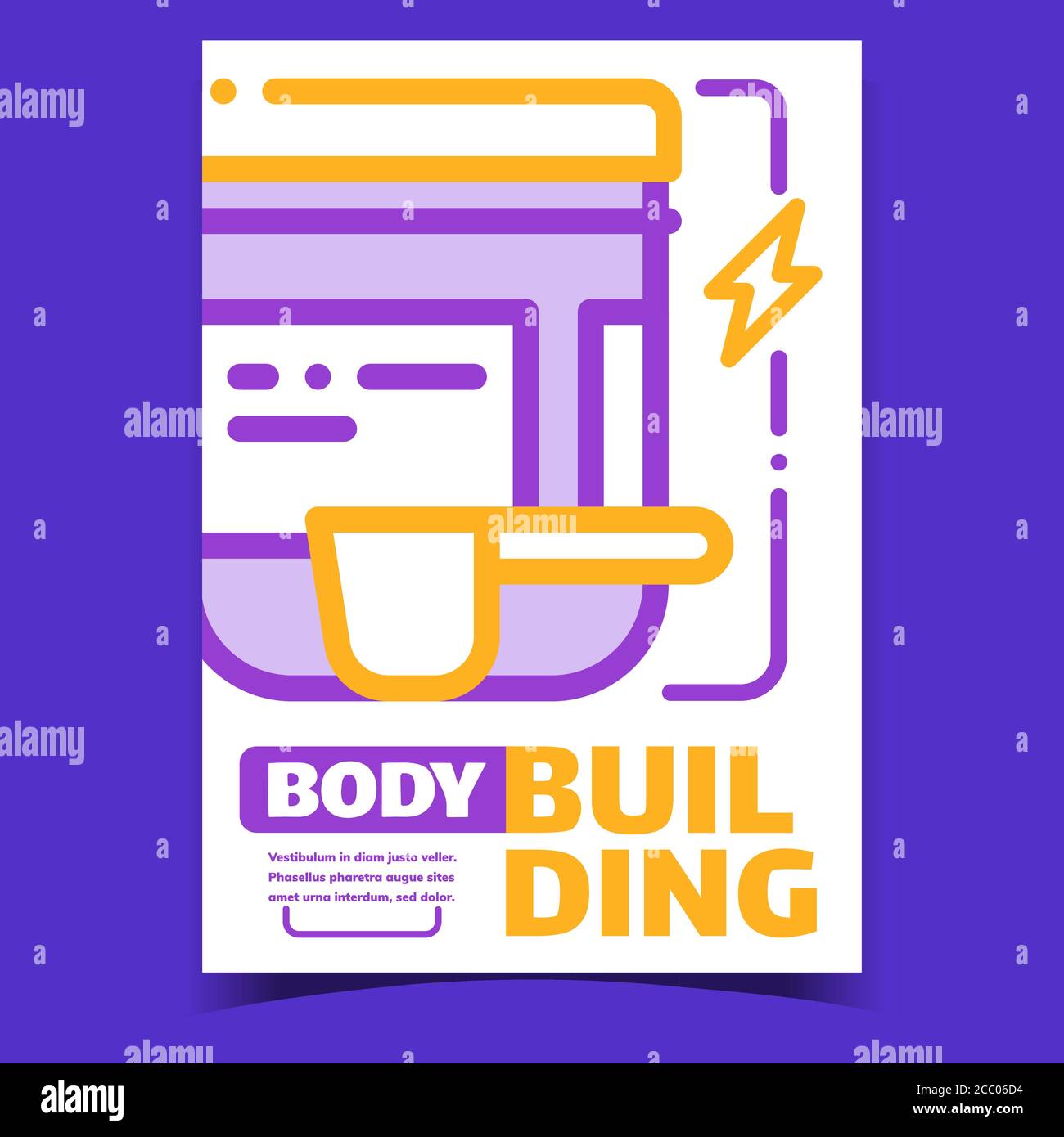 Bodybuilding Nutrition Advertising Poster Vector Stock Vector Image ...