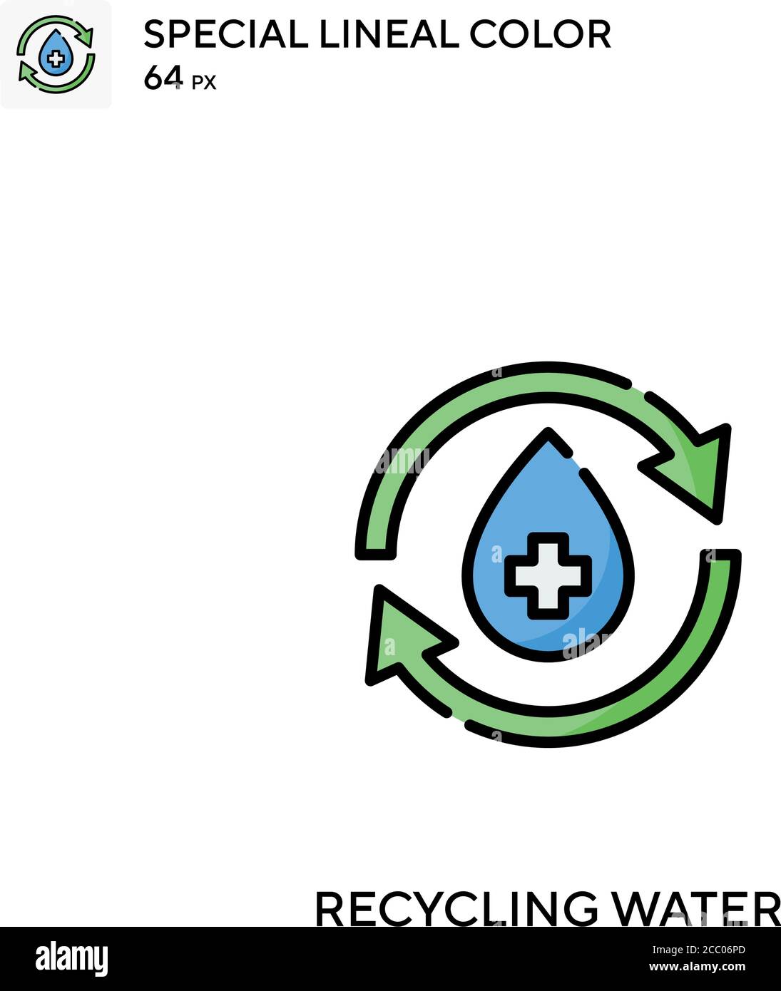 Recycling water Special lineal color vector icon. Recycling water icons ...