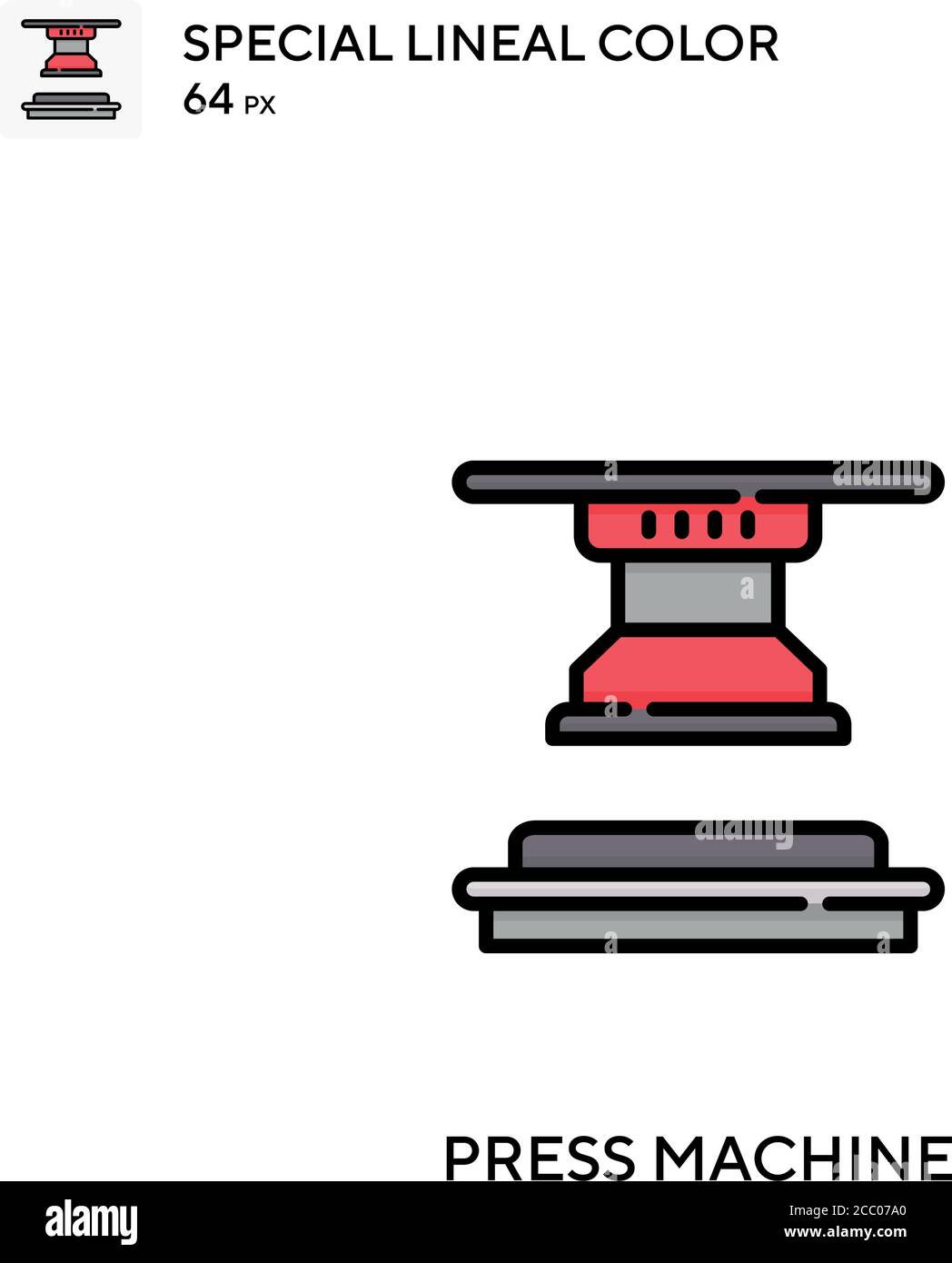 Press machine Special lineal color vector icon. Press machine icons for ...