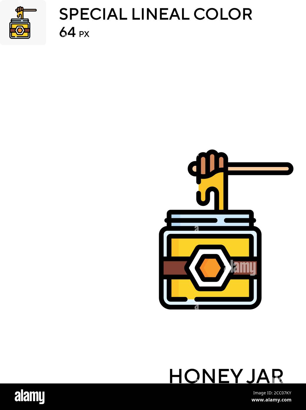 Honey jar Special lineal color vector icon. Honey jar icons for your ...