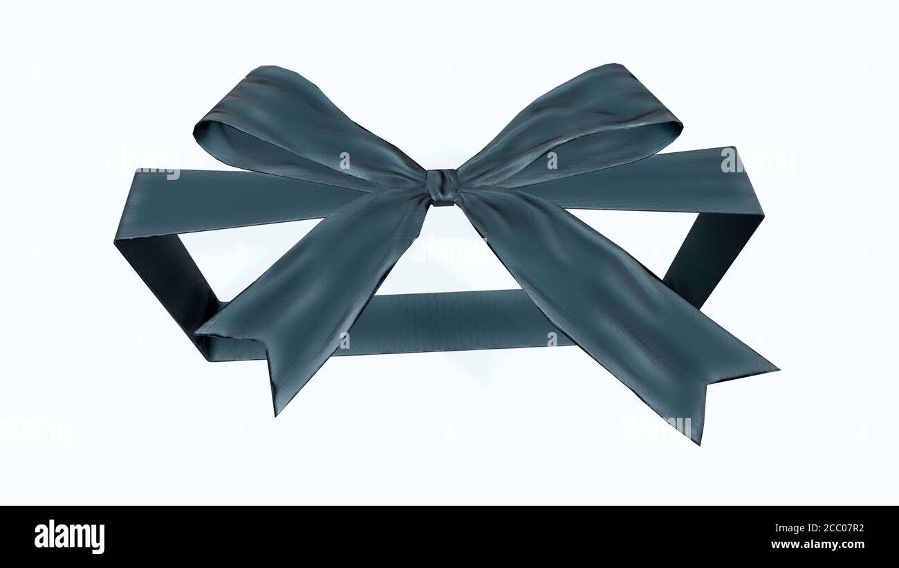 3d render Black bow isolated on white background Stock Photo - Alamy