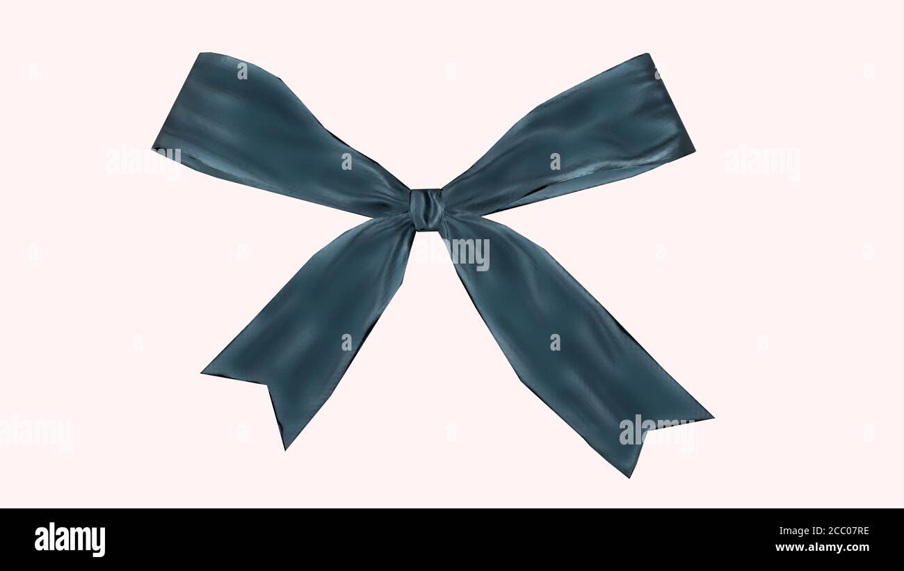 3d render Black bow isolated on pink background Stock Photo - Alamy