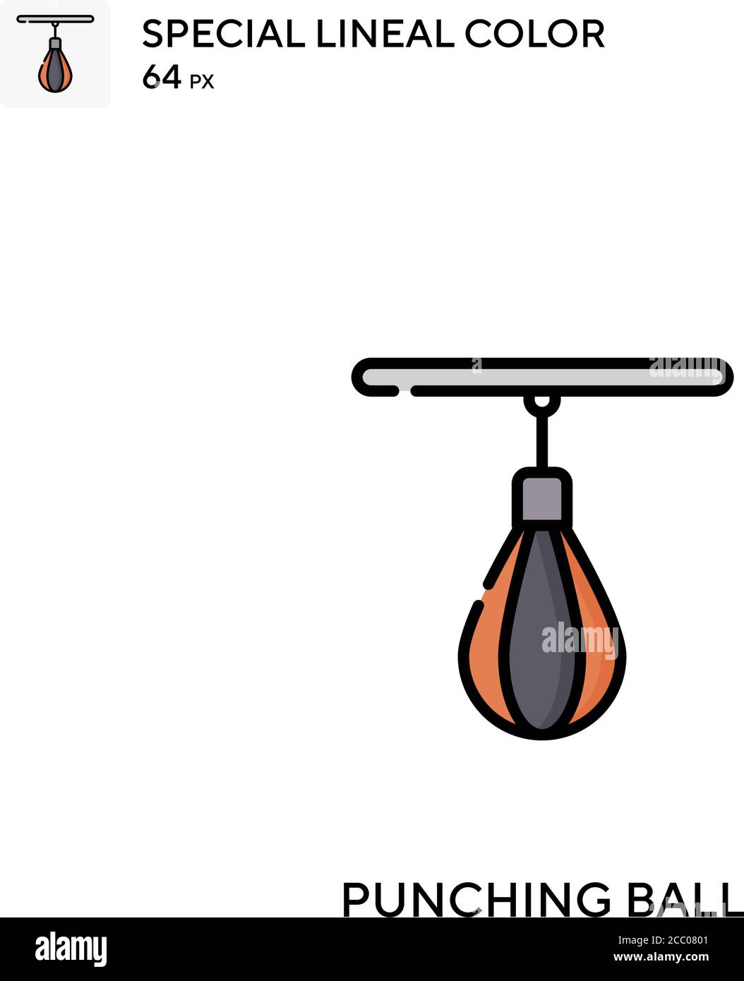Punching ball Special lineal color vector icon. Punching ball icons for ...