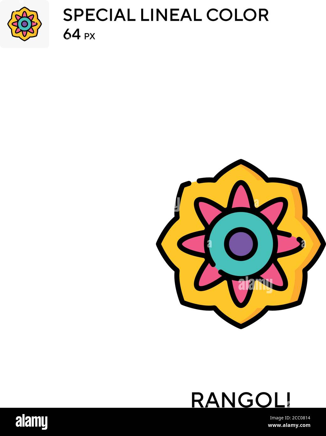 Rangoli Special lineal color vector icon. Rangoli icons for your business project Stock Vector ...