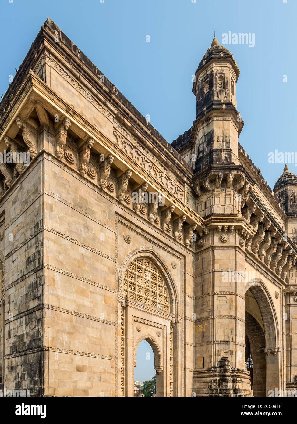 Details of the top of Gateway of India, a monument built during the ...