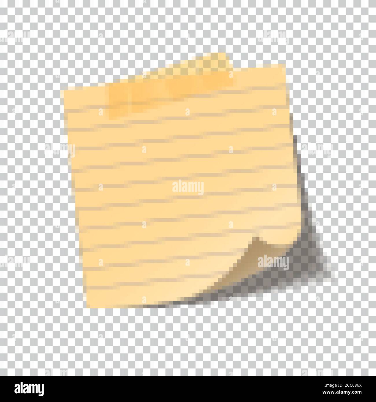 Realistic sticky note sheet. Blank lined paper. Vector illustration ...