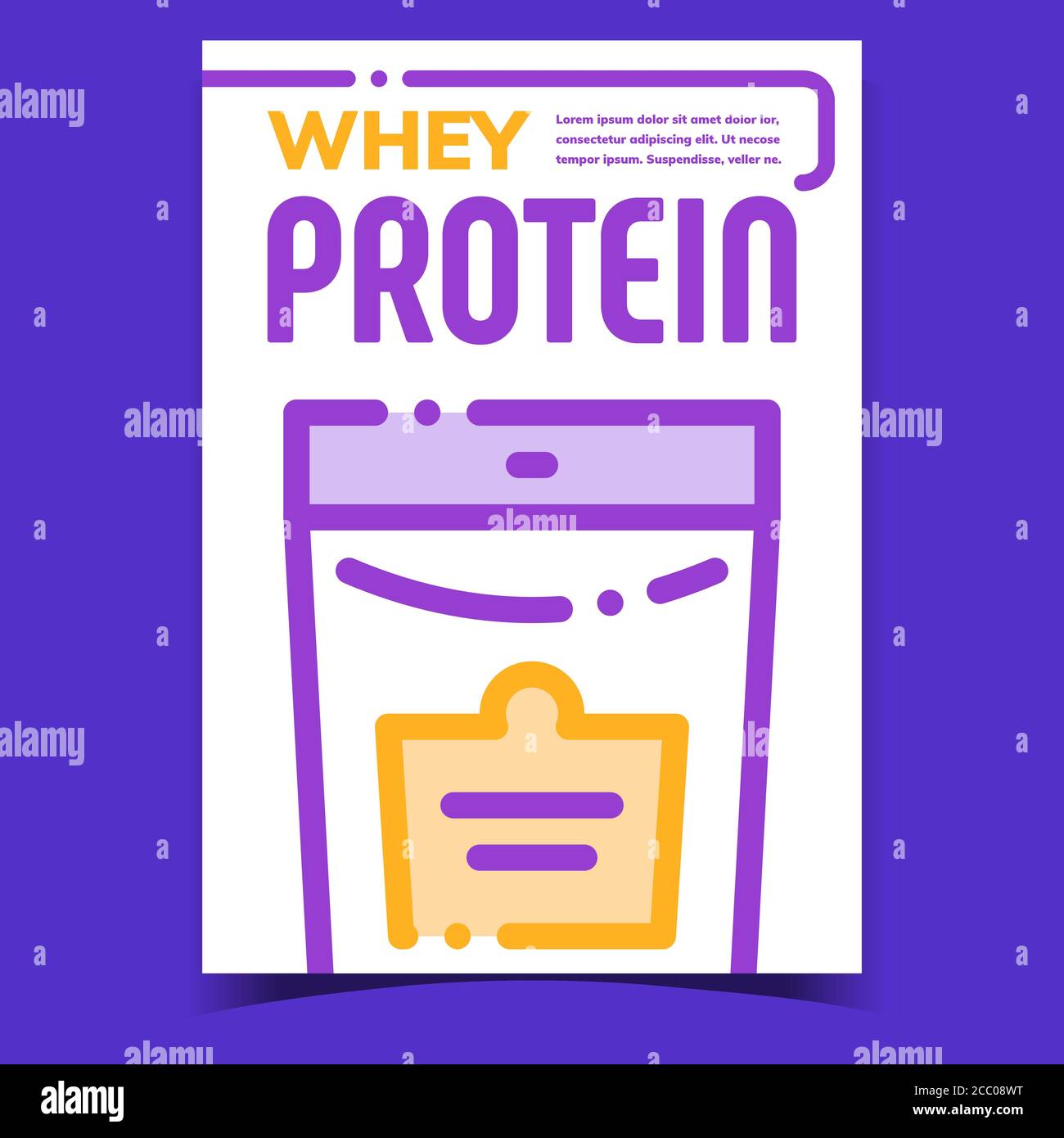 Whey Protein Creative Advertising Poster Vector Stock Vector Image ...