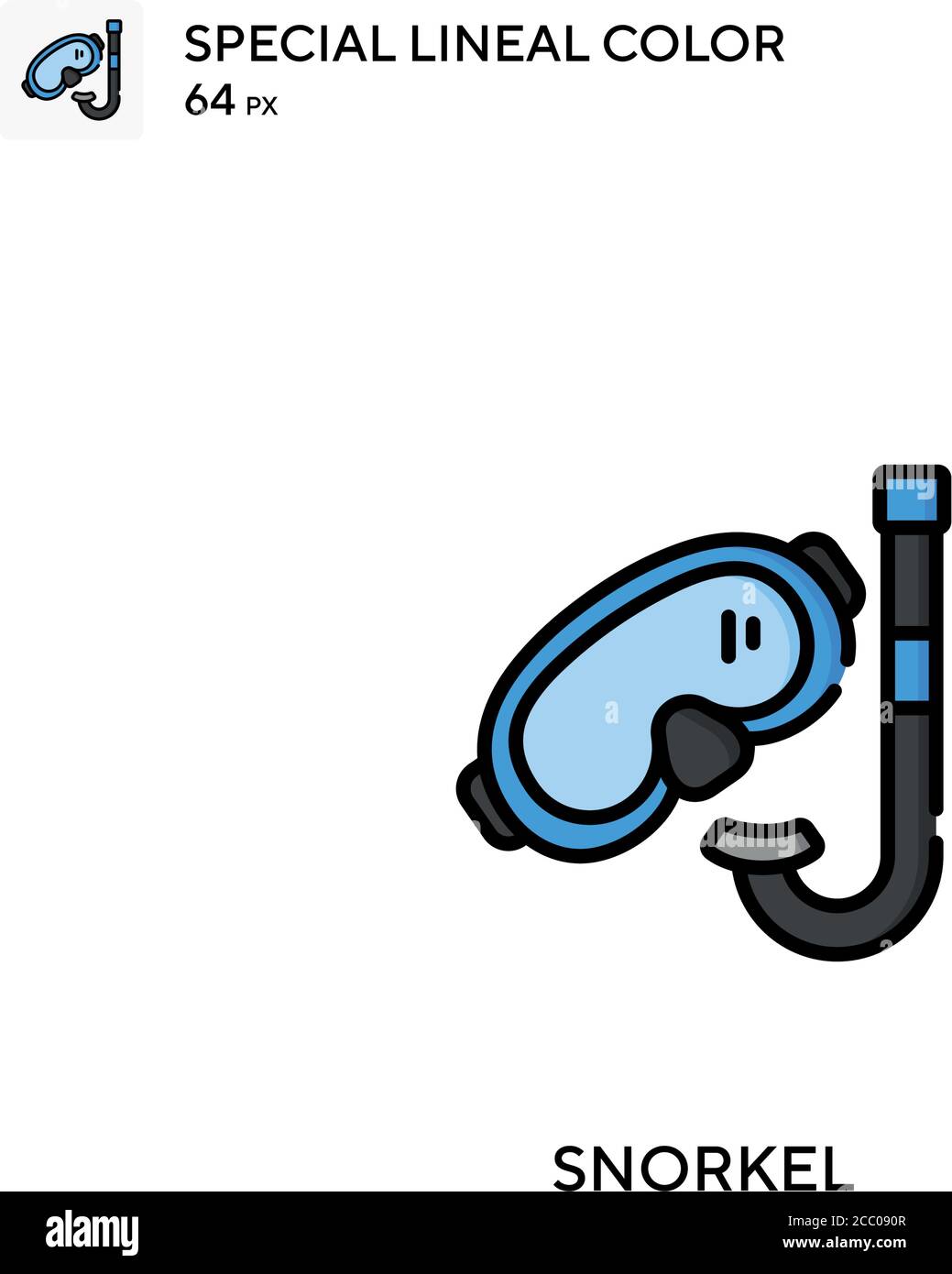 Snorkel Special lineal color vector icon. Snorkel icons for your ...