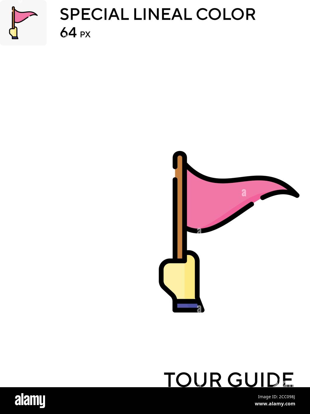 Tour guide Special lineal color vector icon. Tour guide icons for your ...