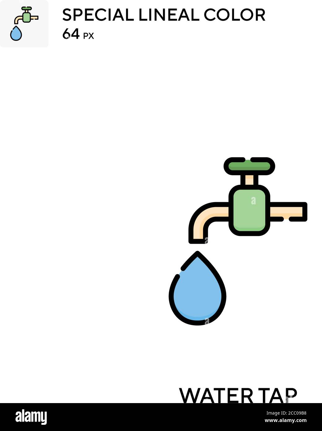 Water tap Special lineal color vector icon. Water tap icons for your ...