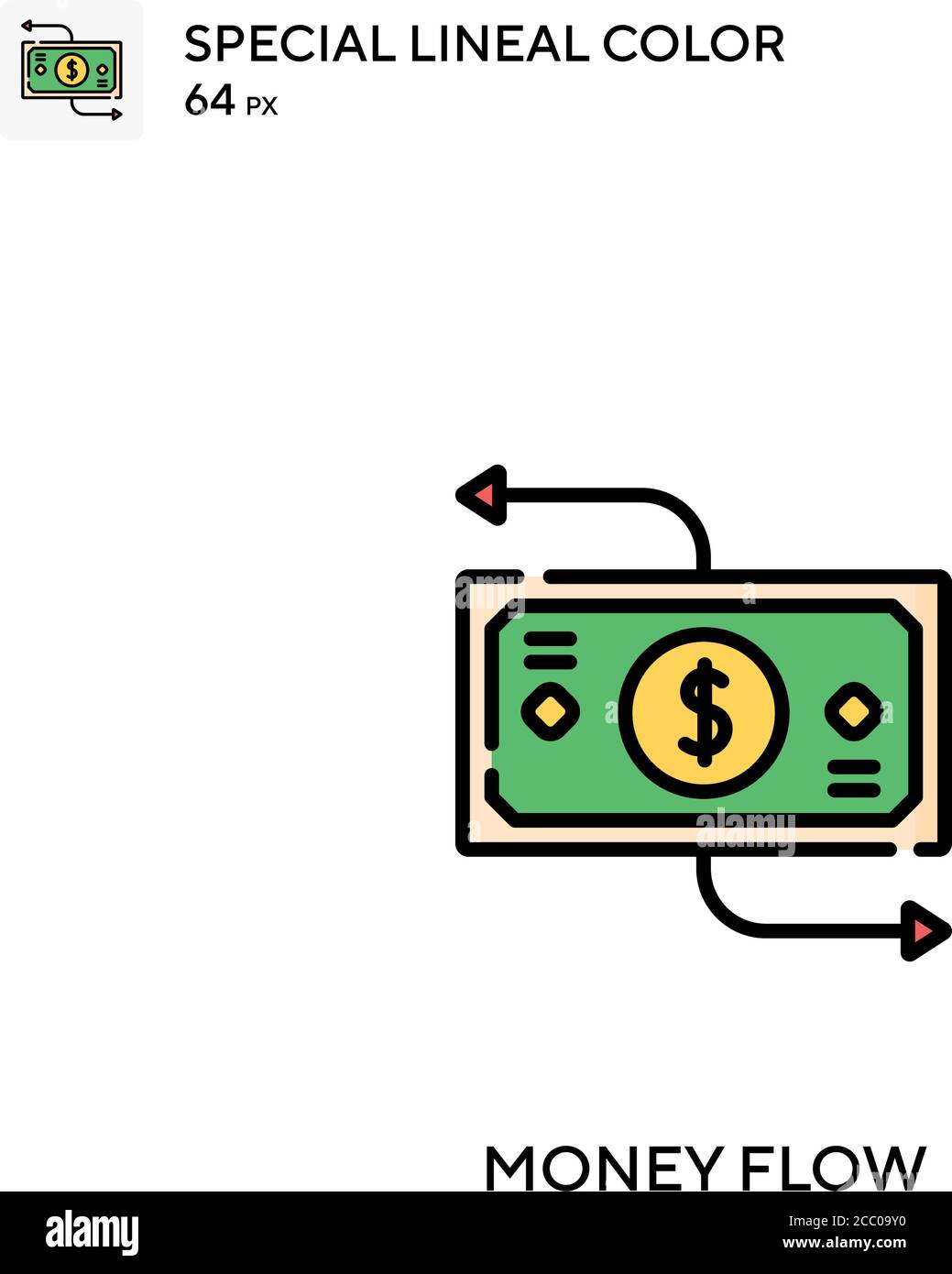Money flow Special lineal color vector icon. Money flow icons for your ...