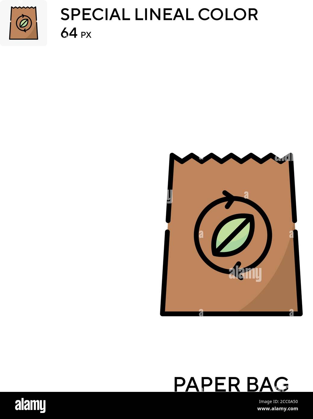 Paper bag Special lineal color vector icon. Paper bag icons for your ...