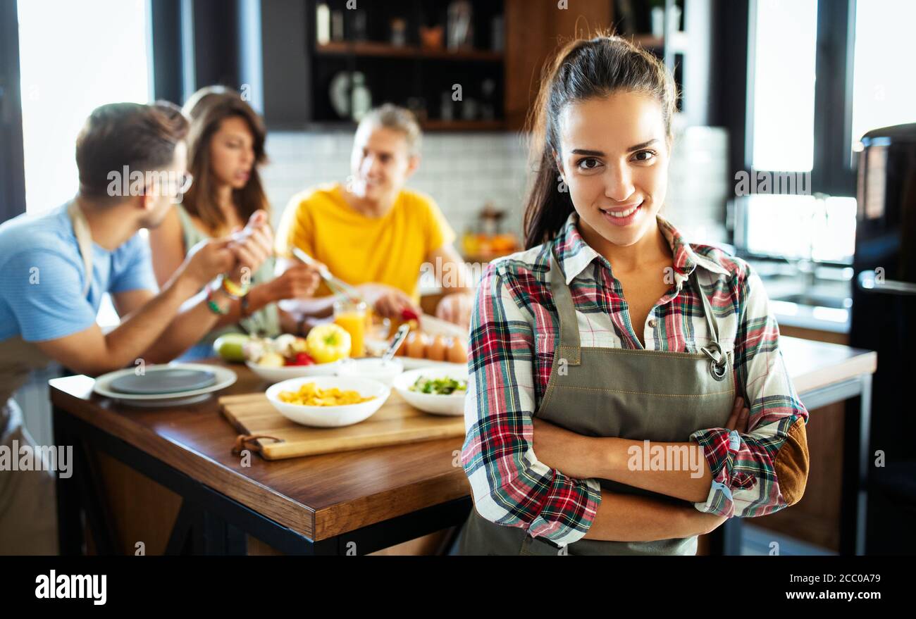 Group of young men in kitchen hi-res stock photography and images - Alamy