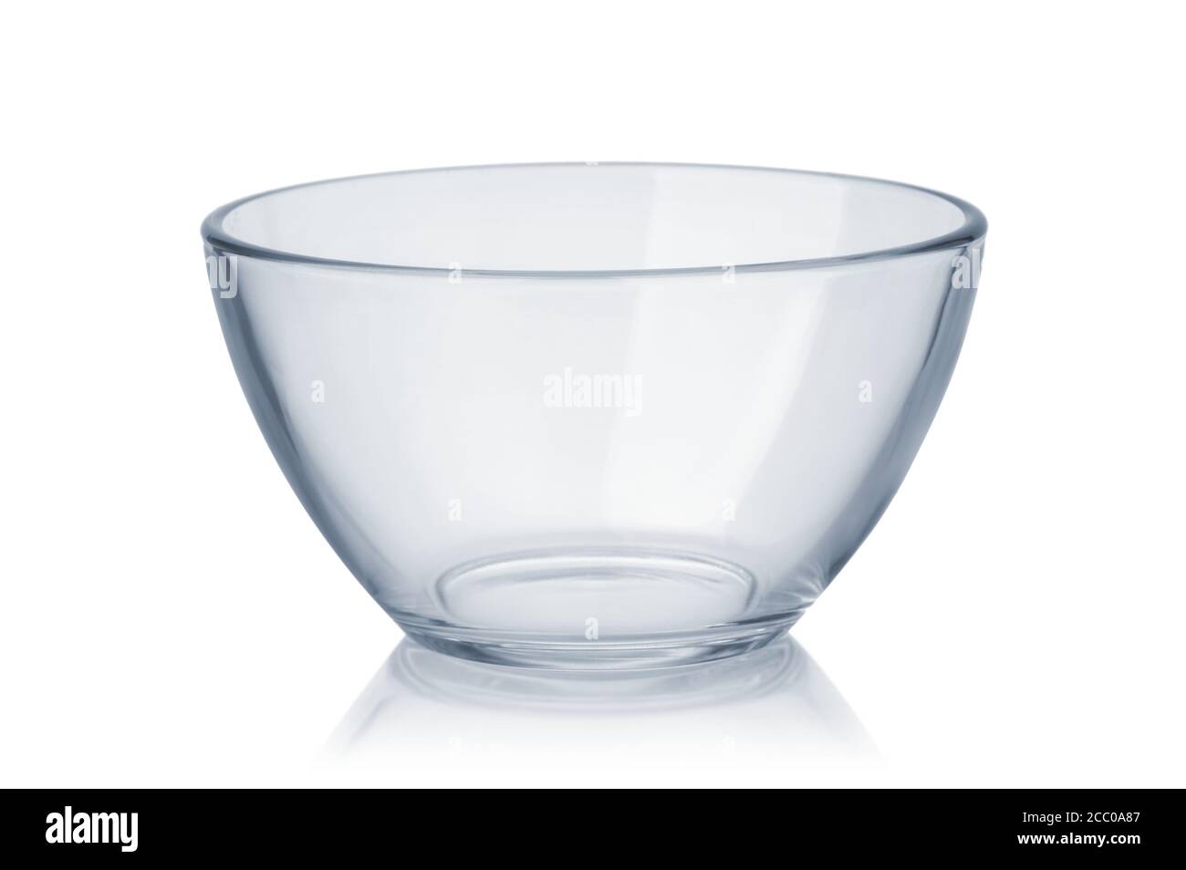Front view of empty glass bowl isolated on white Stock Photo - Alamy