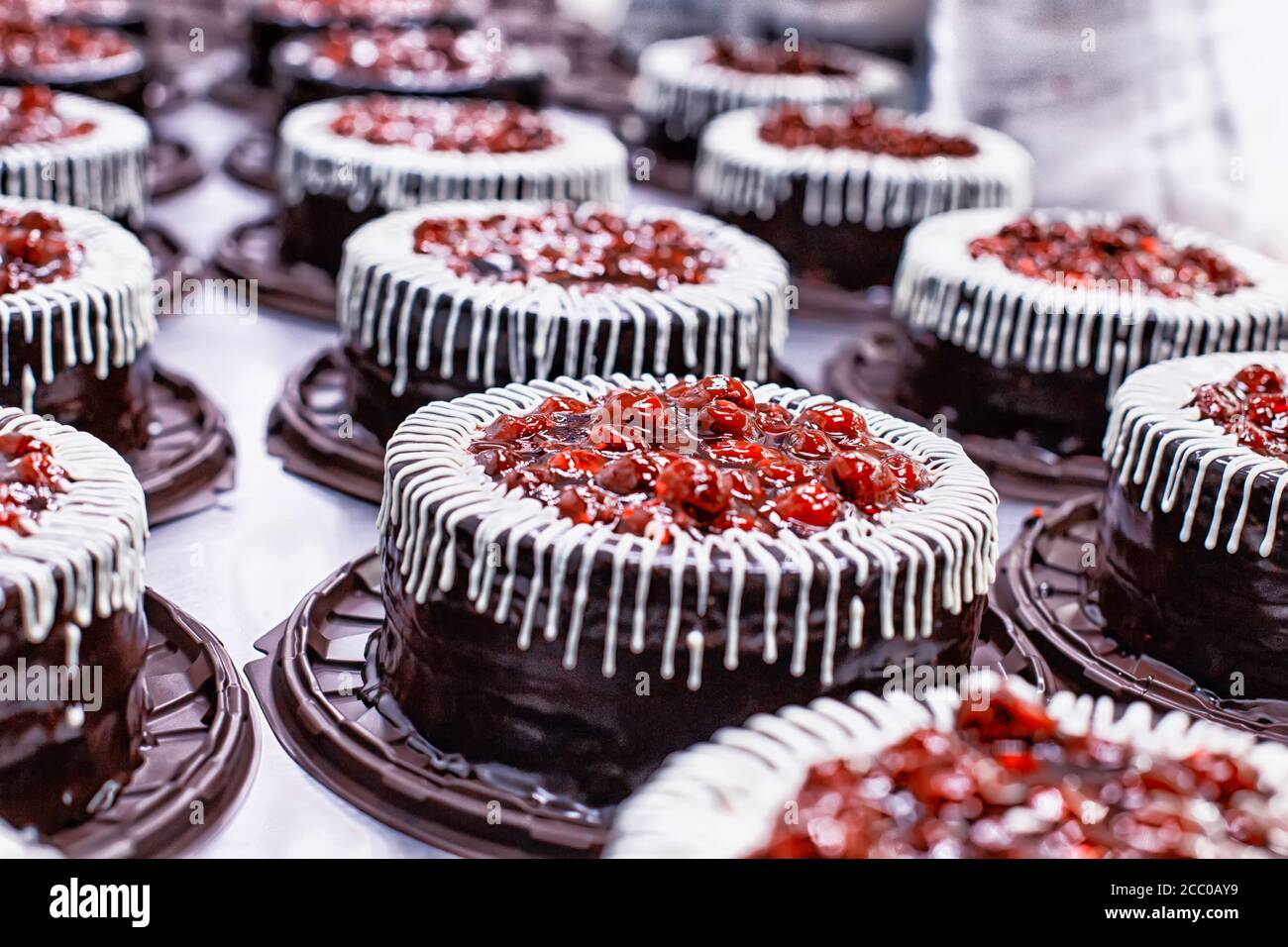 Process making chocolate cherry cake hi-res stock photography and ...