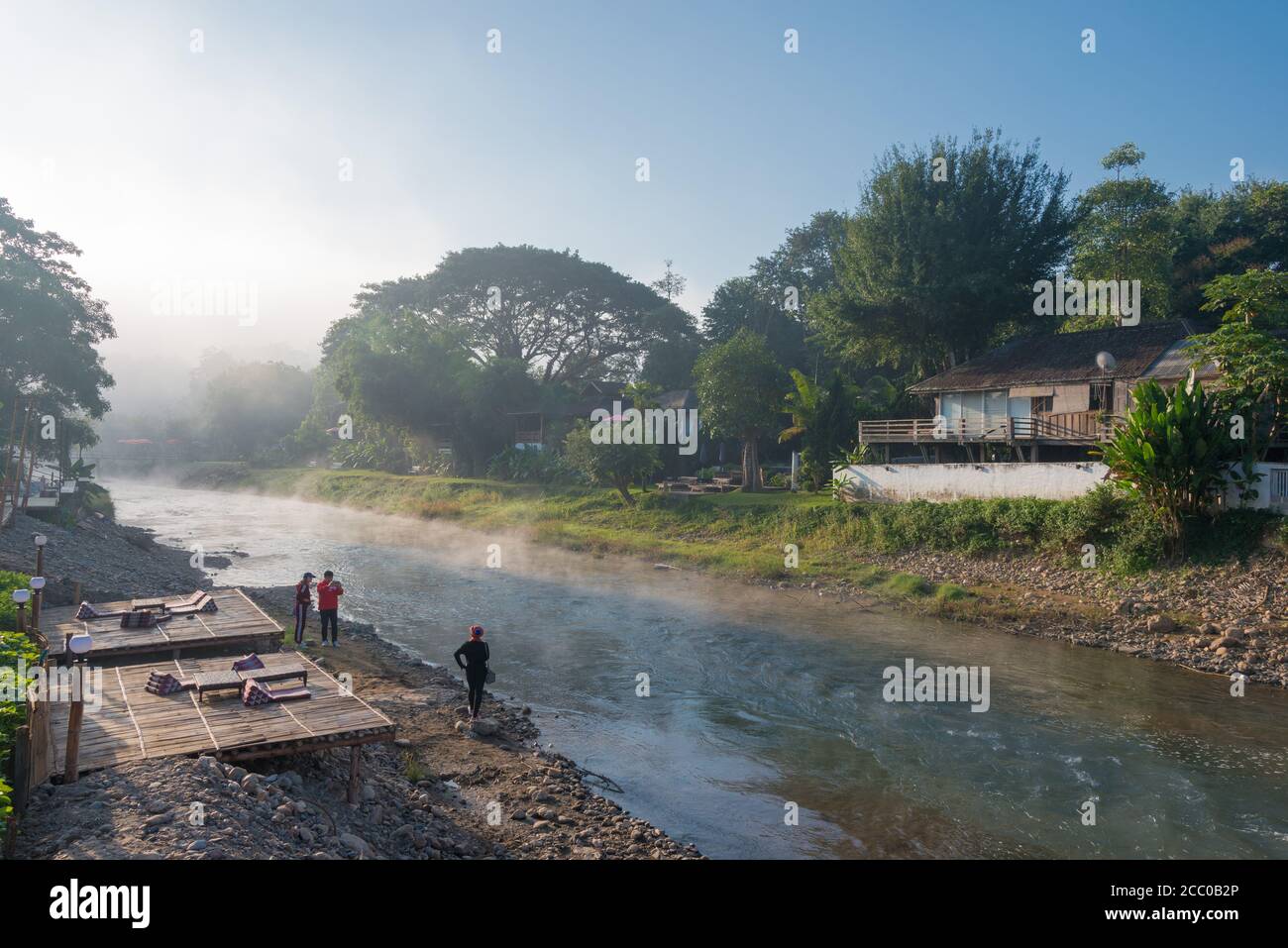 Pai, Thailand - Morning view at Pai River in Pai, Mae Hong Son Province ...
