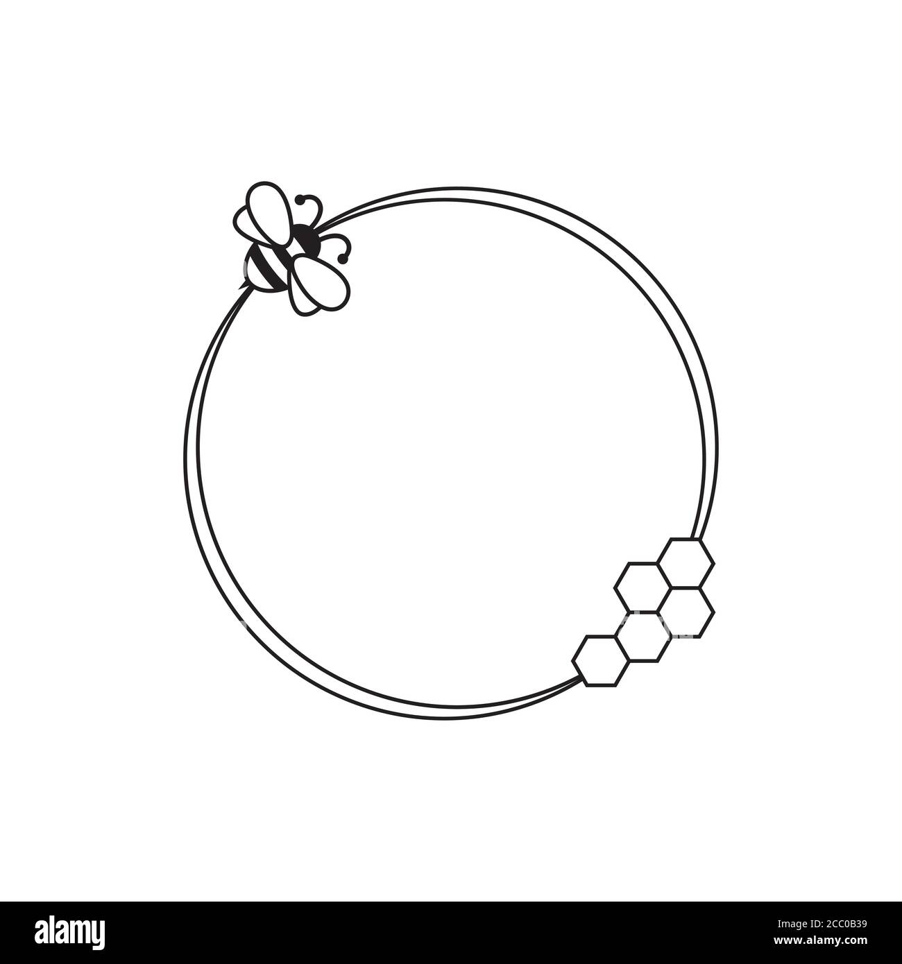 Honey Bee Frame vector. Circle frame vector Stock Vector Image & Art ...