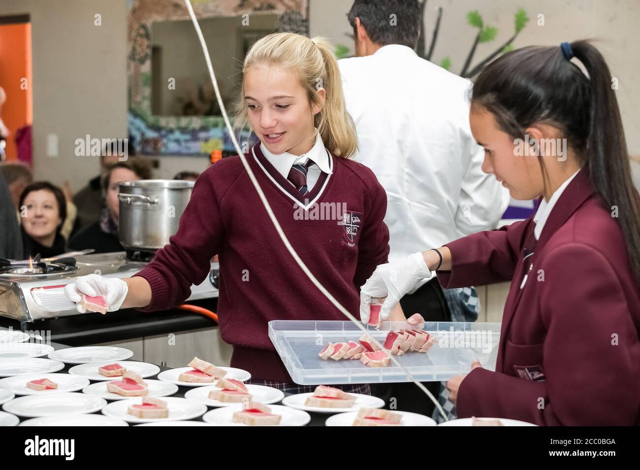 Johannesburg, South Africa - June 7, 2014: Young female school kids ...