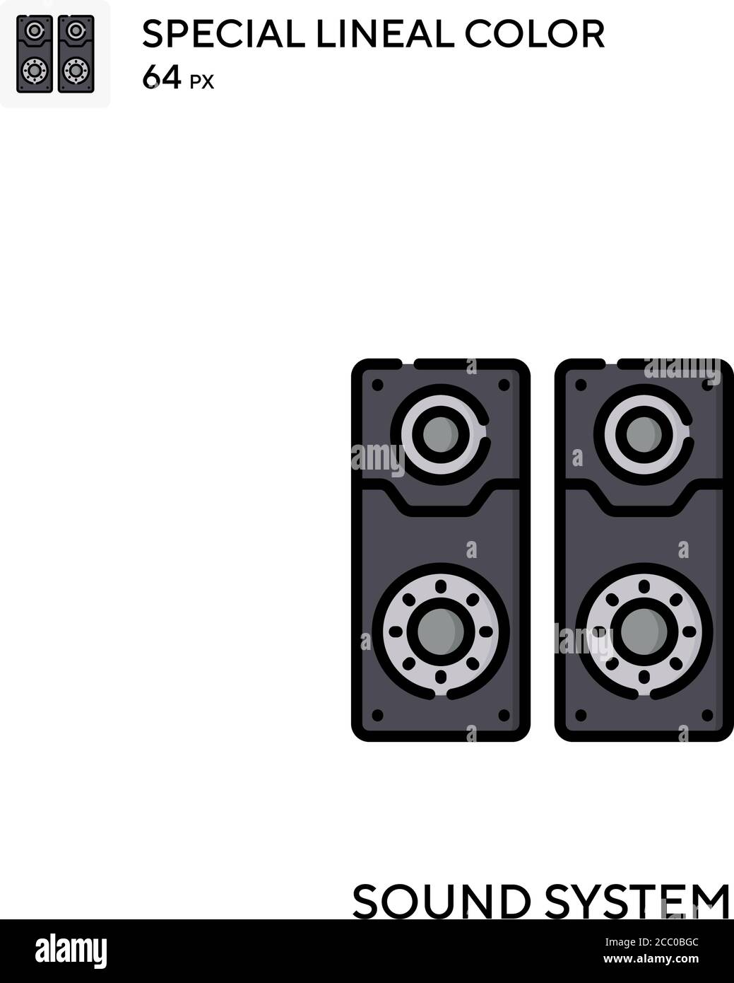 Sound system Special lineal color vector icon. Sound system icons for ...