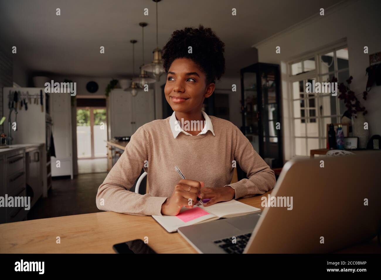 Black woman laptop writing student hi-res stock photography and images ...