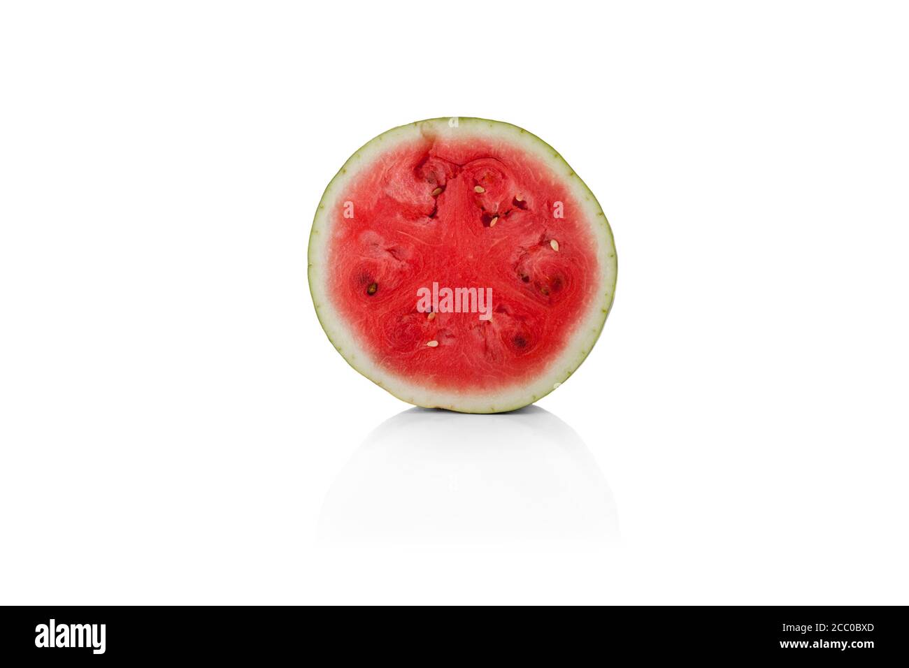 Half cut ripe watermelon isolated on white background Stock Photo - Alamy