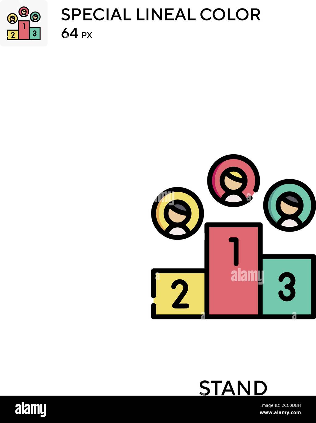 Stand Special lineal color vector icon. Stand icons for your business ...